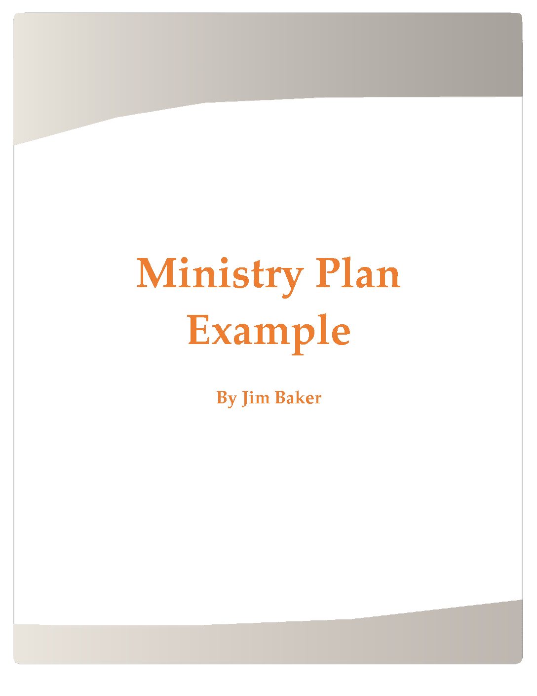 Ministry Business Plan Template